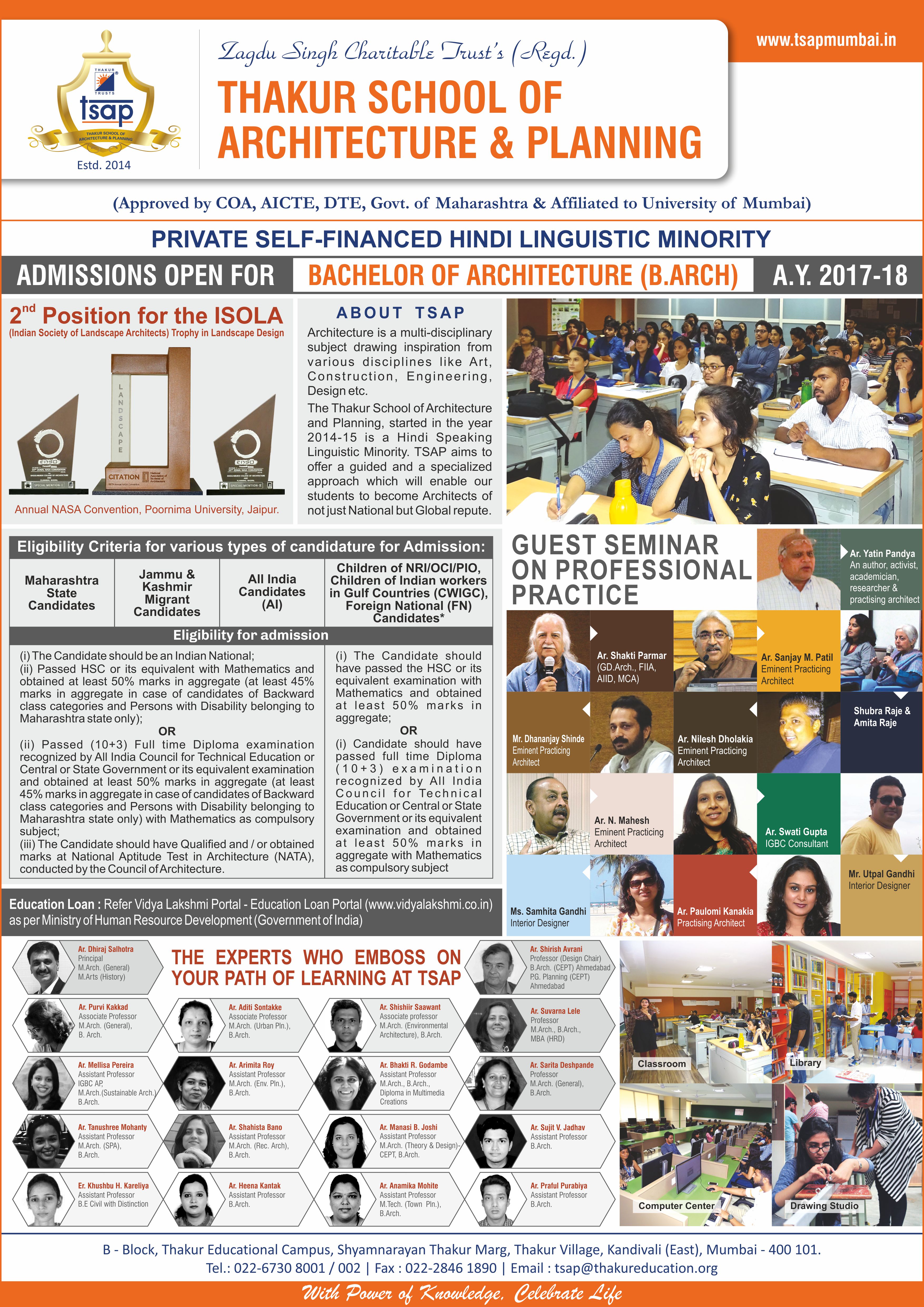 TSAP - Thakur School of Architecture and Planning